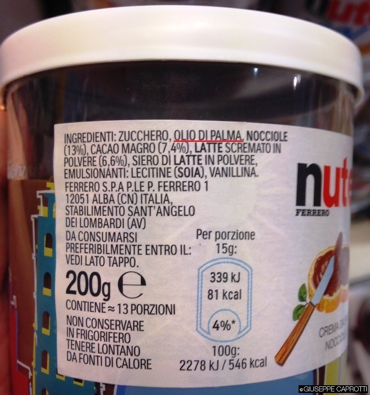 Nutella, l’olio di palma, l’etichettatura e la deforestazione. E ...