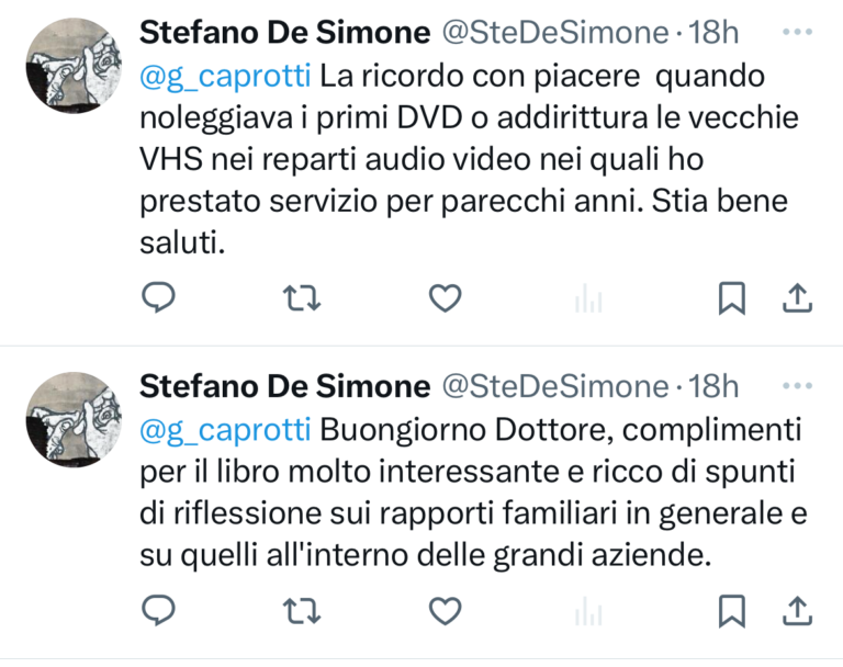 Stefano De Simone, ex dipendente Esselunga, a proposito del mio libro ...